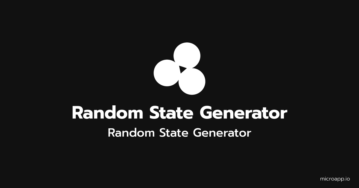 Microapp: Random State Generator