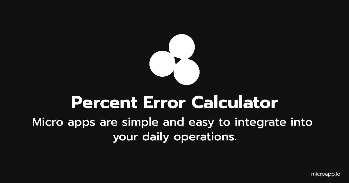 Microapp.io: Percent Error Calculator